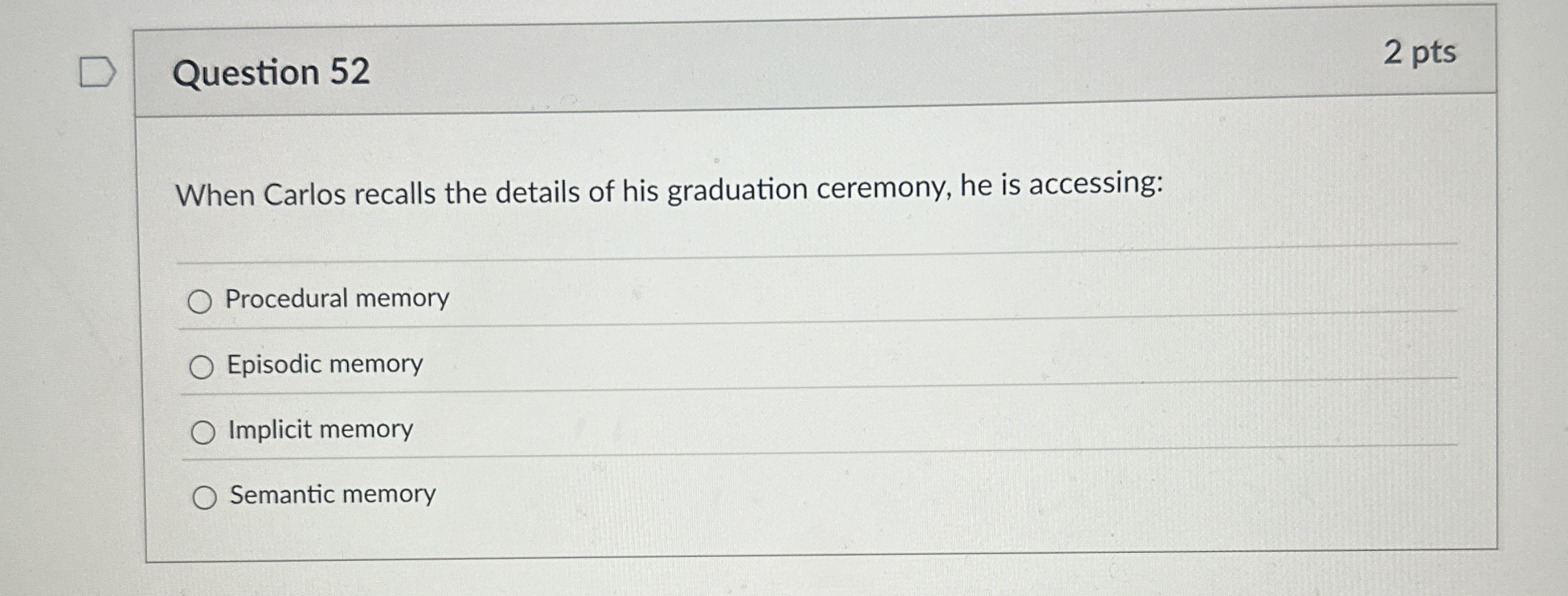 Solved Question 522 ﻿ptsWhen Carlos recalls the details of | Chegg.com