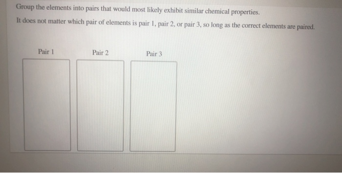 Solved Group the elements into pairs that would most likely | Chegg.com