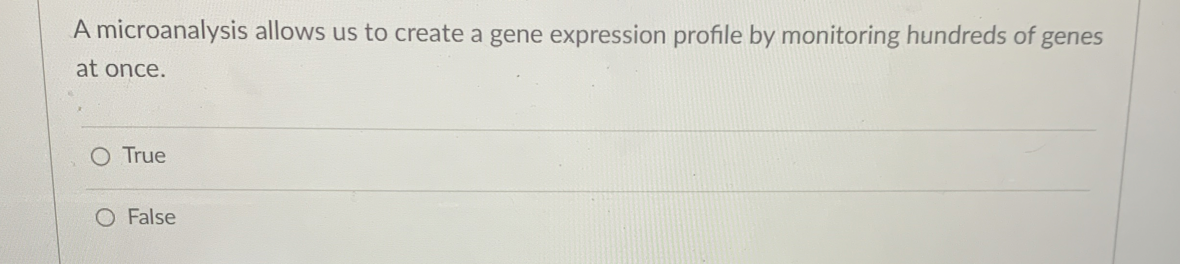 Solved A microanalysis allows us to create a gene expression | Chegg.com