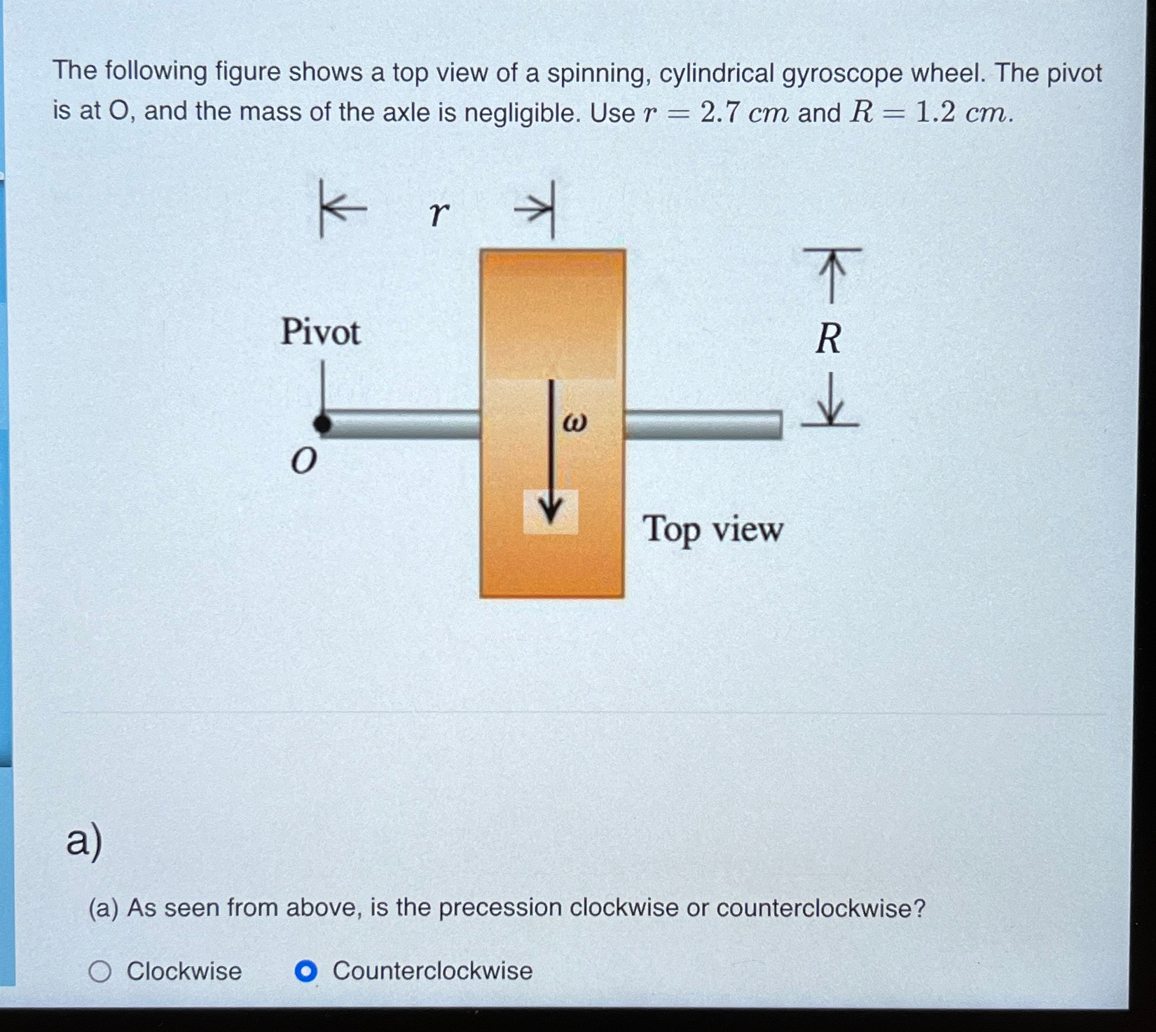 Solved The following figure shows a top view of a spinning, | Chegg.com