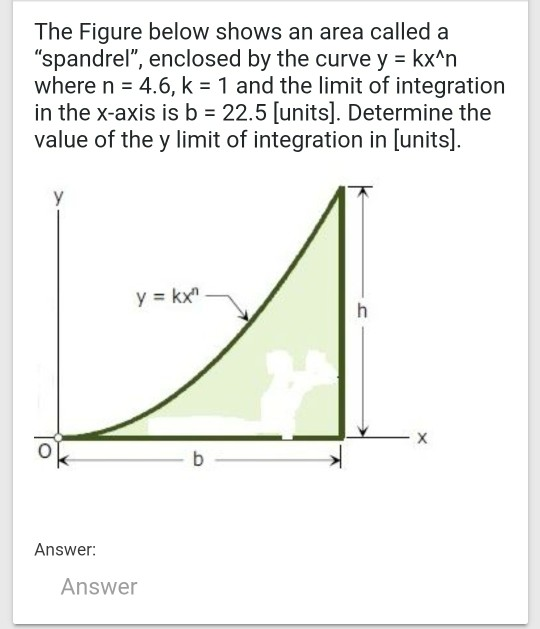 Solved The Figure below shows an area called a "spandrel", | Chegg.com