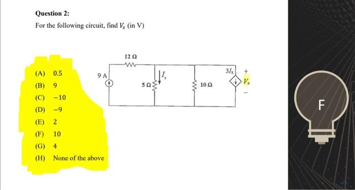 Solved can someone solve it using KVL or KCL or CDR or VDR? | Chegg.com