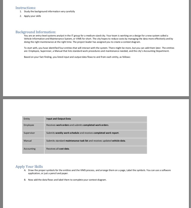 Solved Instructions: 1. Study the background information | Chegg.com