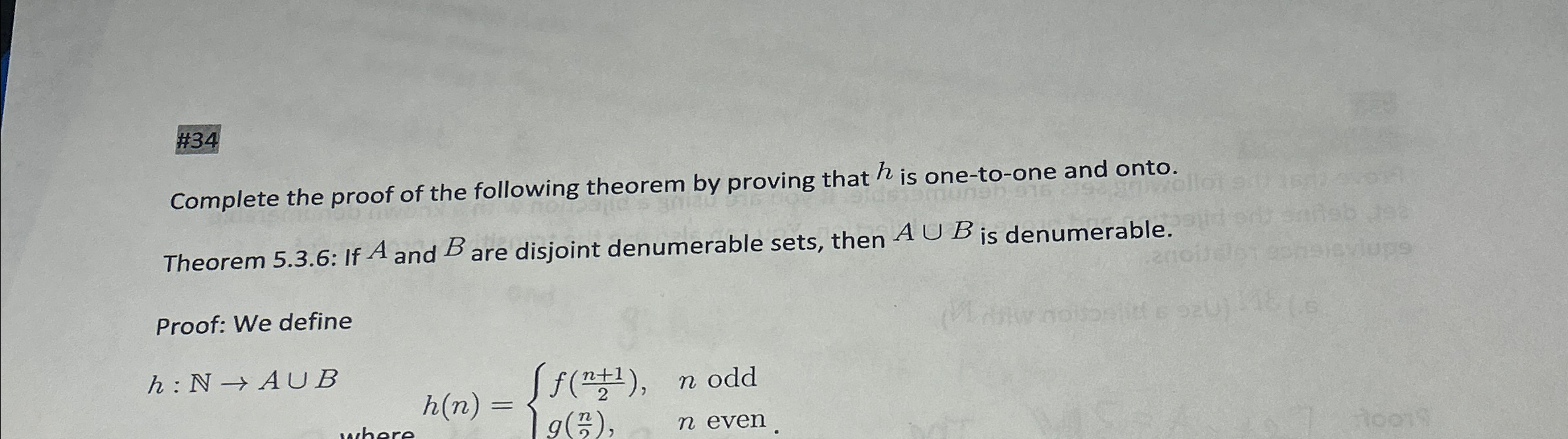 Solved #34Complete the proof of the following theorem by | Chegg.com