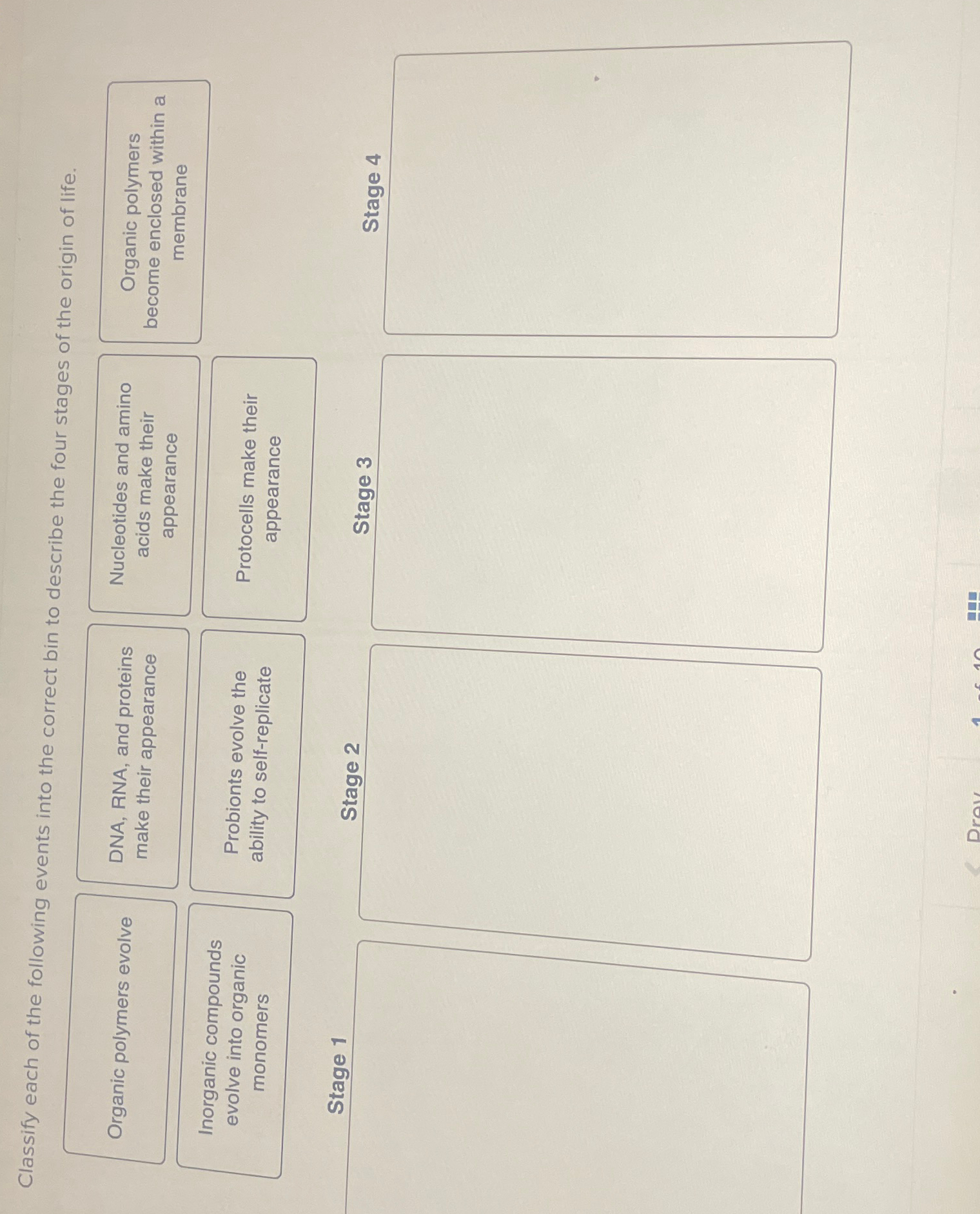Solved Classify each of the following events into the | Chegg.com