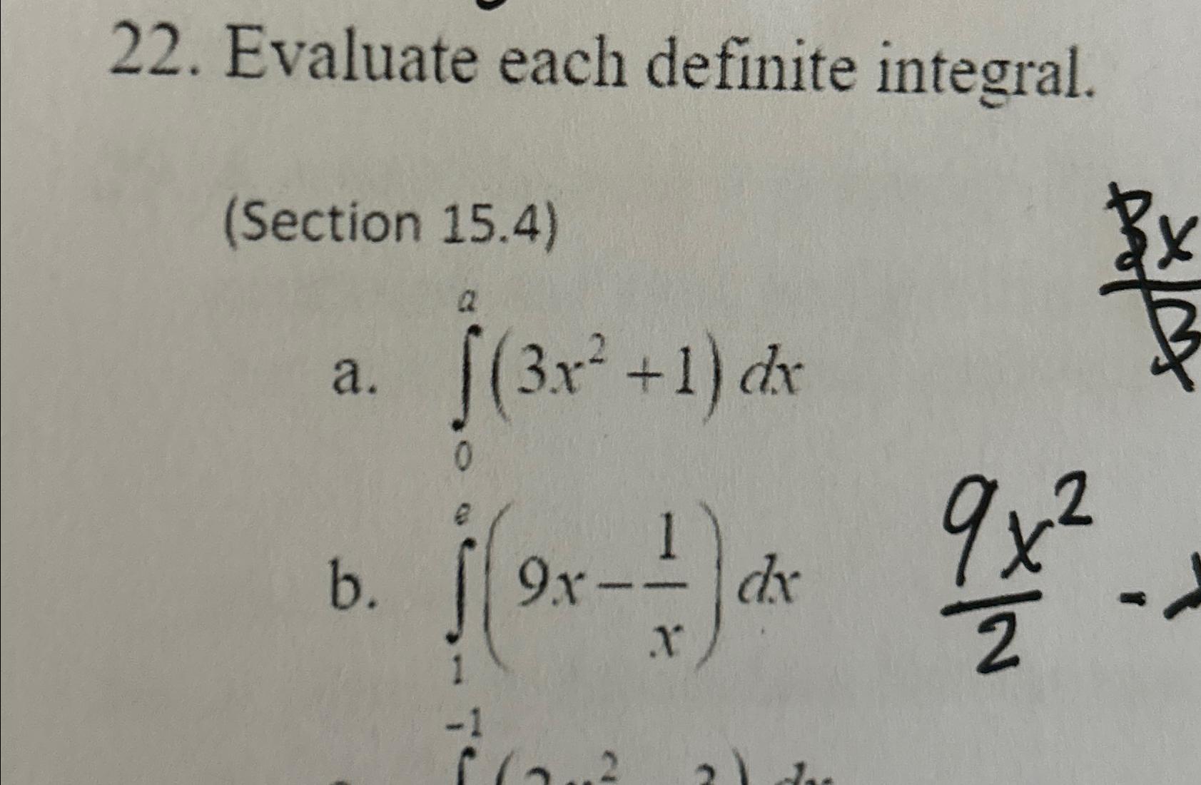 Solved Evaluate each definite integral.(Section | Chegg.com