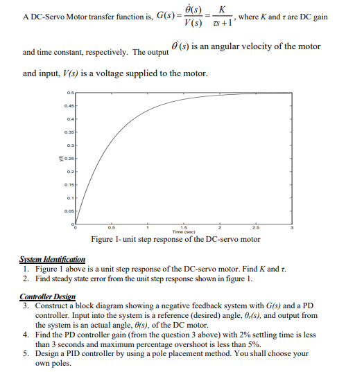 Solved A DC-Servo Motor transfer function | Chegg.com