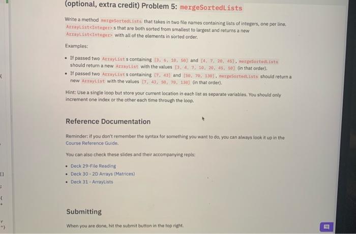 Solved HW 7: File Reading, 2D Arrays, and ArrayLists You | Chegg.com