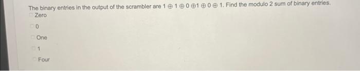 Solved In digital communication systems the scrambler is | Chegg.com