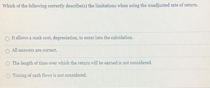 Solved Which of the following correctly describe(s) the | Chegg.com