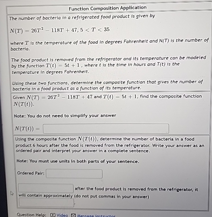 Solved Function Composition ApplicationThe number of | Chegg.com