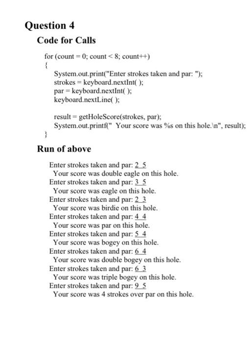 Solved Question 4 Coder In Golf The Score A Player Gets 