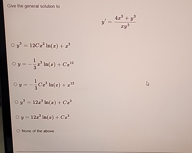 Solved Give the general solution | Chegg.com