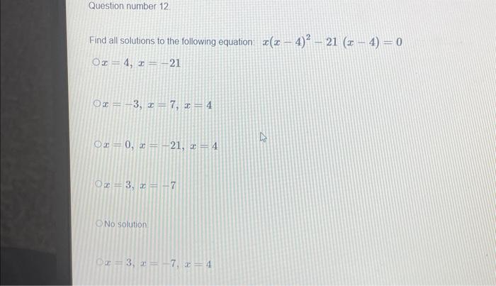 Find all solutions to the following equation | Chegg.com