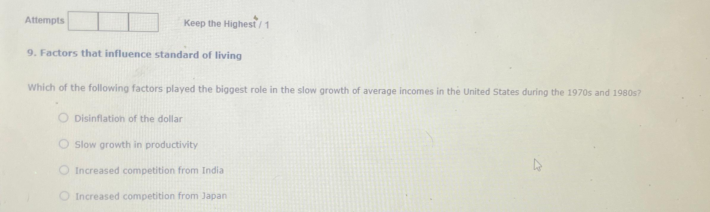 Solved AttemptsKeep the Highest / 19. ﻿Factors that | Chegg.com