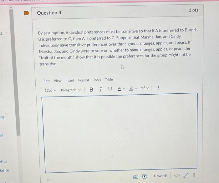 Solved By assumption, individual preferences must be | Chegg.com