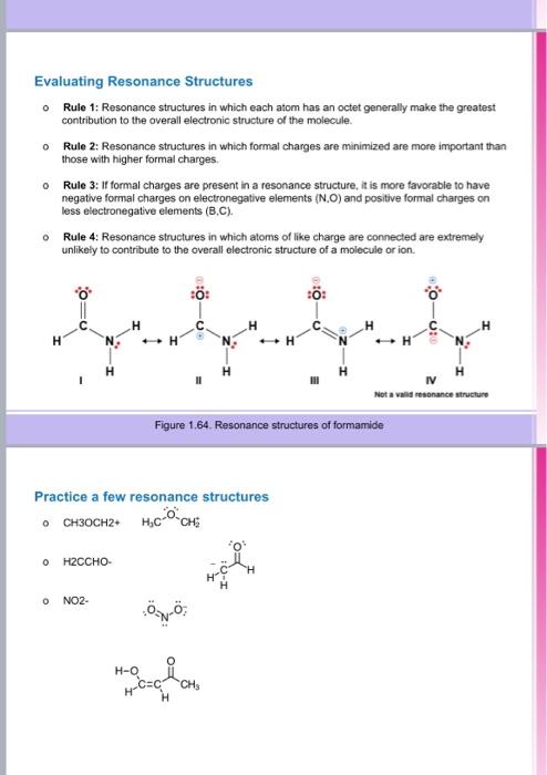 Solved Evaluating Resonance Structures - Rule 1: Resonance | Chegg.com