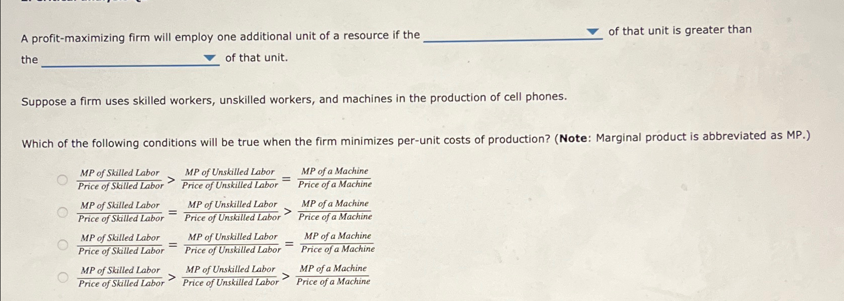 Solved A profit-maximizing firm will employ one additional | Chegg.com