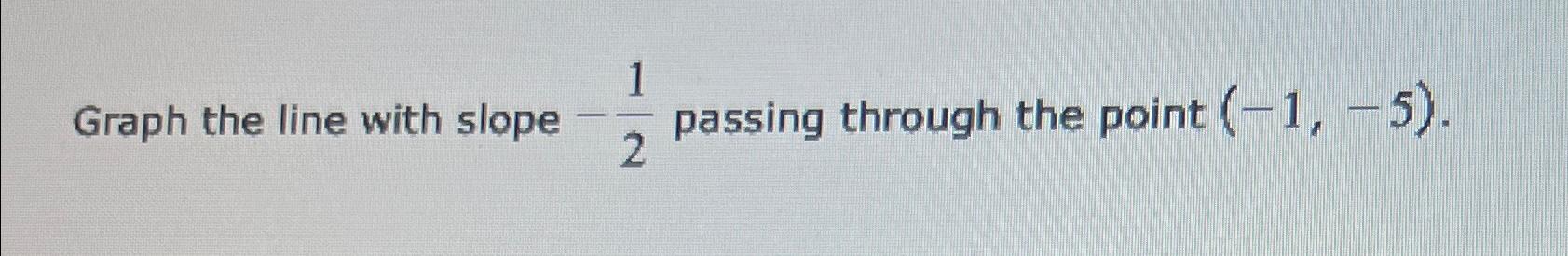 Solved Graph the line with slope -12 ﻿passing through the | Chegg.com