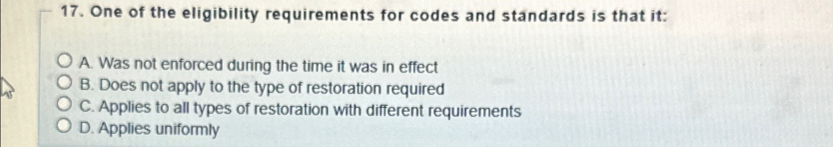 Solved One of the eligibility requirements for codes and | Chegg.com