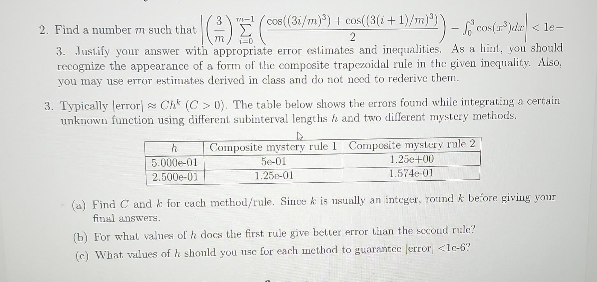 Solved 2. Find a number m such that | Chegg.com