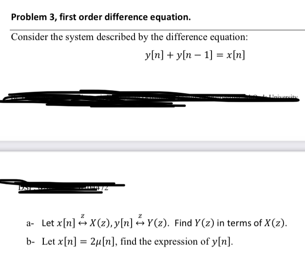 Solved Problem 3, ﻿first order difference equation.Consider | Chegg.com