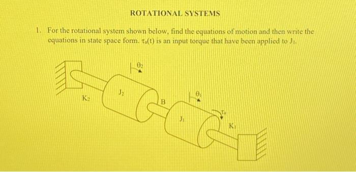 Solved 1. For the rotational system shown below, find the | Chegg.com