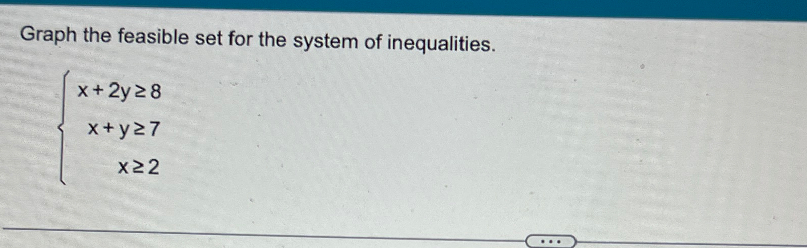 Solved Graph the feasible set for the system of | Chegg.com
