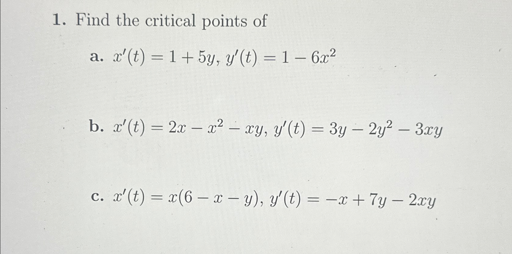 Solved Find the critical points | Chegg.com