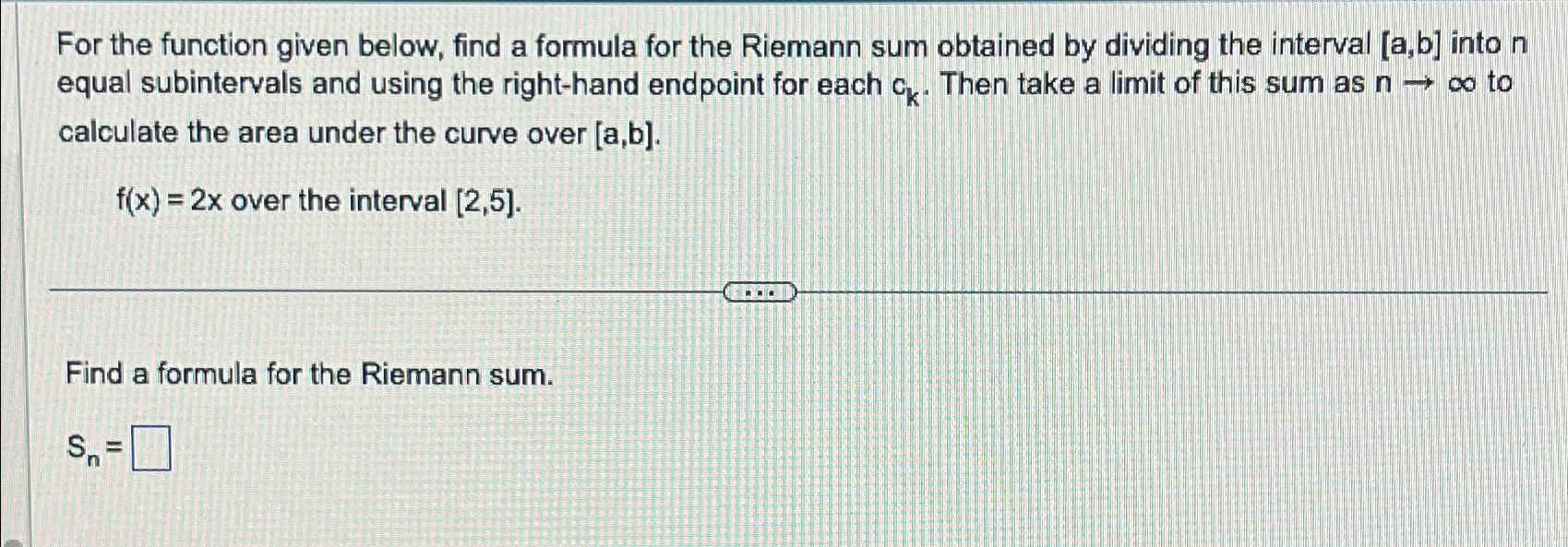 Solved For the function given below, find a formula for the | Chegg.com