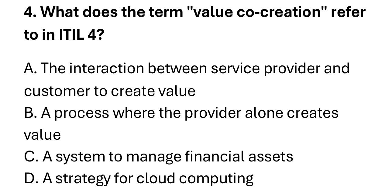 Solved What does the term "value co-creation" referto in | Chegg.com