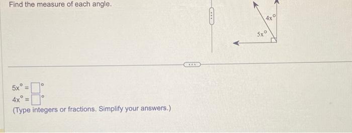Solved Find the measure of each angle. \\[ \\begin{array}{l} | Chegg.com