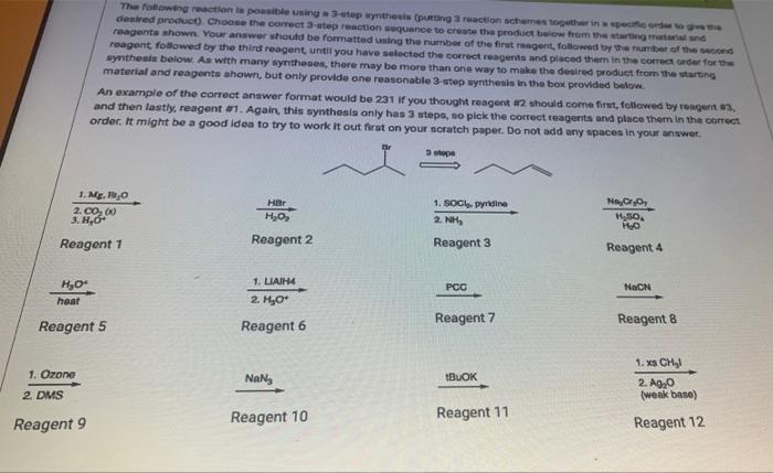 Solved desired prochuct). Criocee the correct 2-atep | Chegg.com