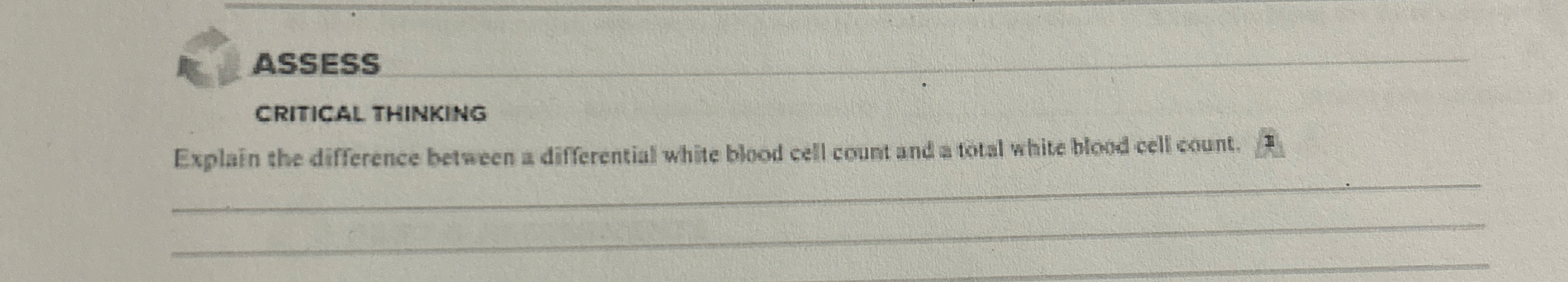 Solved ASSESSCRITICAL THINKINGExplain the difference between | Chegg.com
