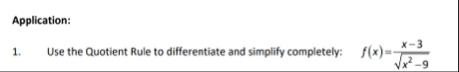 Use the Quotient Rule to differentiate and simplify | Chegg.com