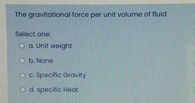 Solved The gravitational force per unit volume of fluid | Chegg.com