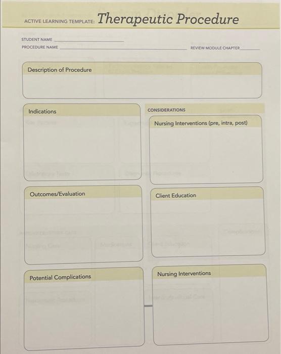 Solved active Learning template: Therapeutic Procedure | Chegg.com