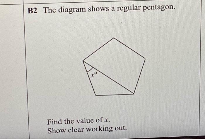 Solved B2 The diagram shows a regular pentagon. to Find the | Chegg.com