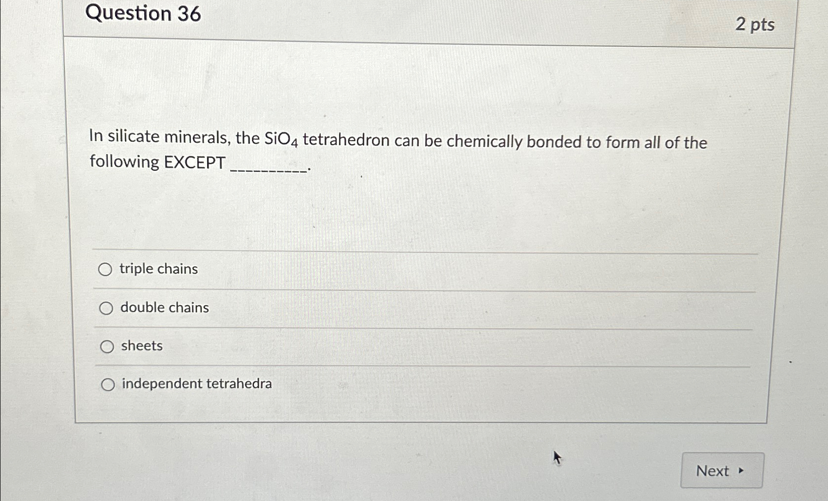 Solved Question 362 ﻿ptsIn silicate minerals, the SiO4 | Chegg.com