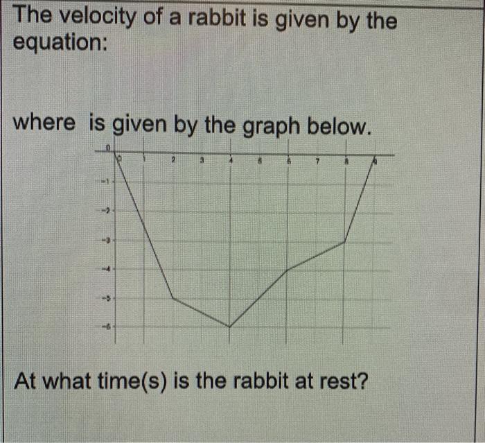 Solved The velocity of a rabbit is given by the equation: | Chegg.com