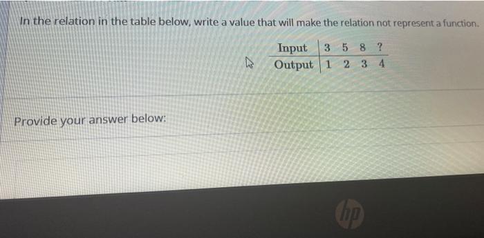 Solved In The Relation In The Table Below Write A Value