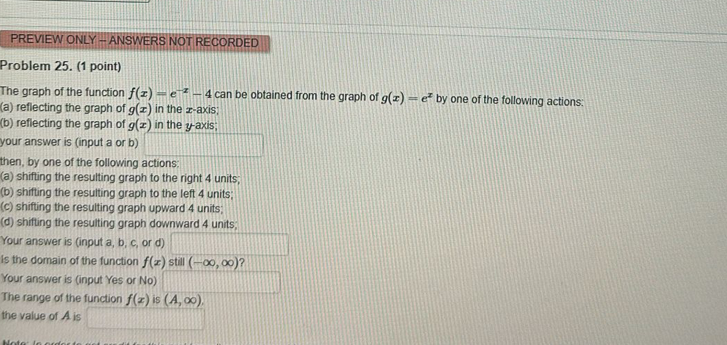 Solved PREVIEW ONLY - ﻿ANSWERS NOT RECORDEDProblem 25. (1 | Chegg.com