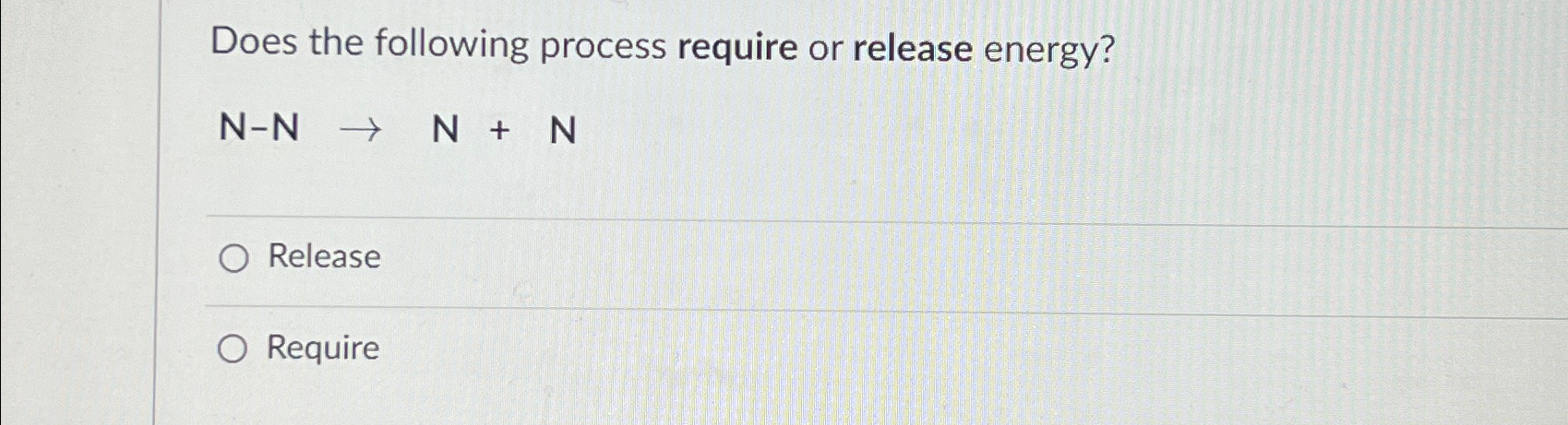 Solved Does the following process require or release | Chegg.com