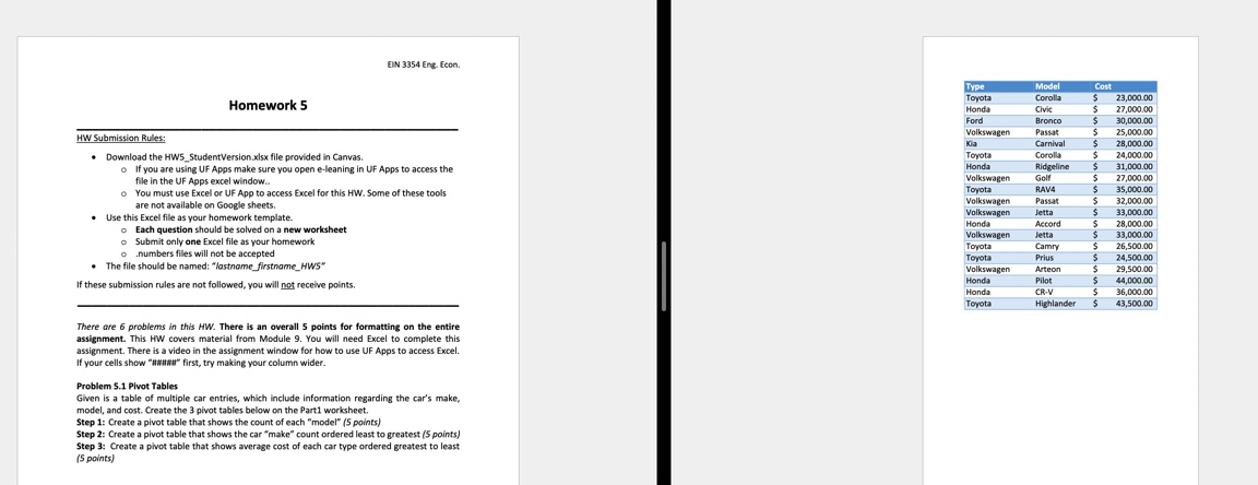 Solved solve in excel please | Chegg.com