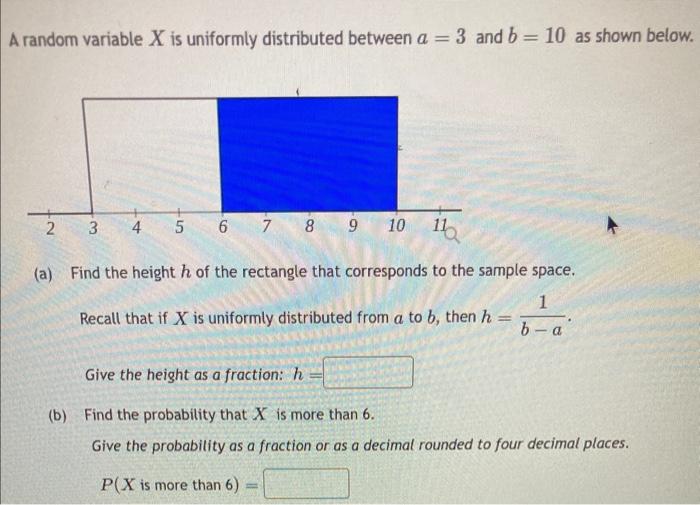 Solved A random variable X is uniformly distributed between | Chegg.com