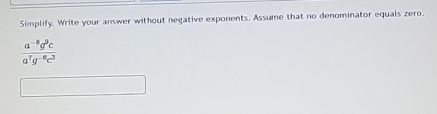 Solved Simplify. Write your answer without negative | Chegg.com