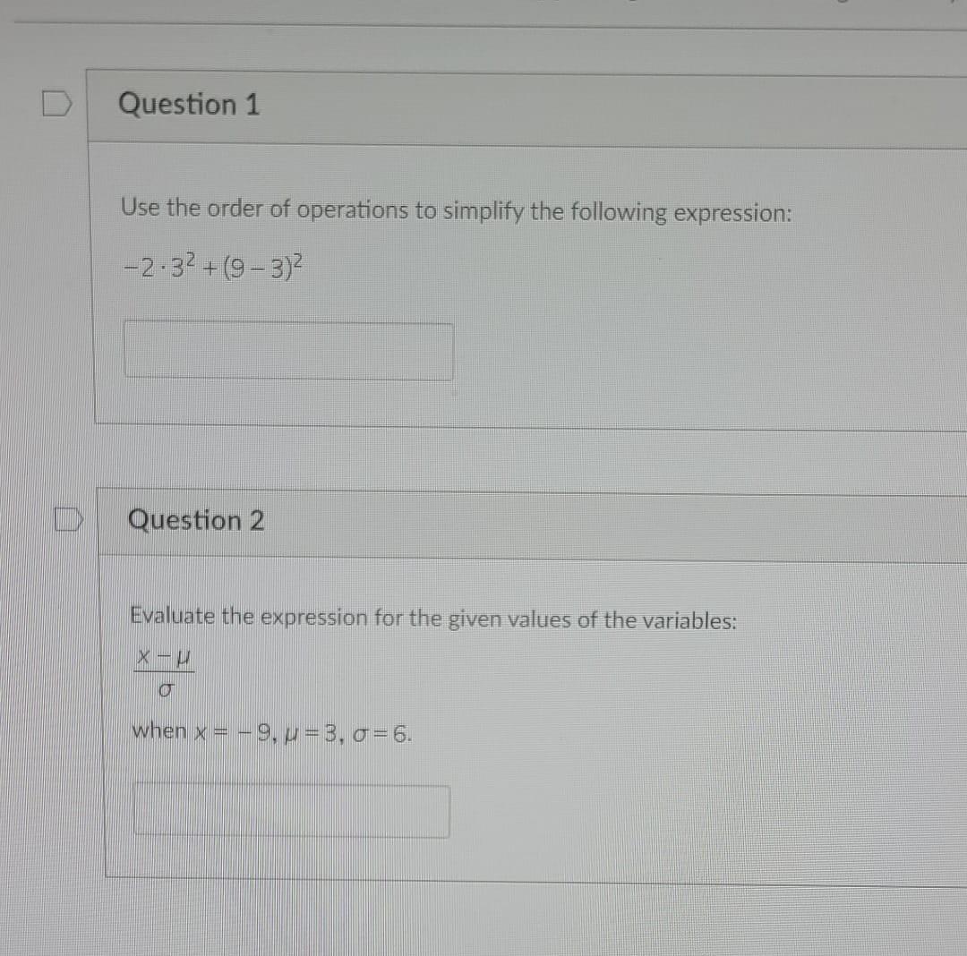 Solved Question 1 Use the order of operations to simplify | Chegg.com