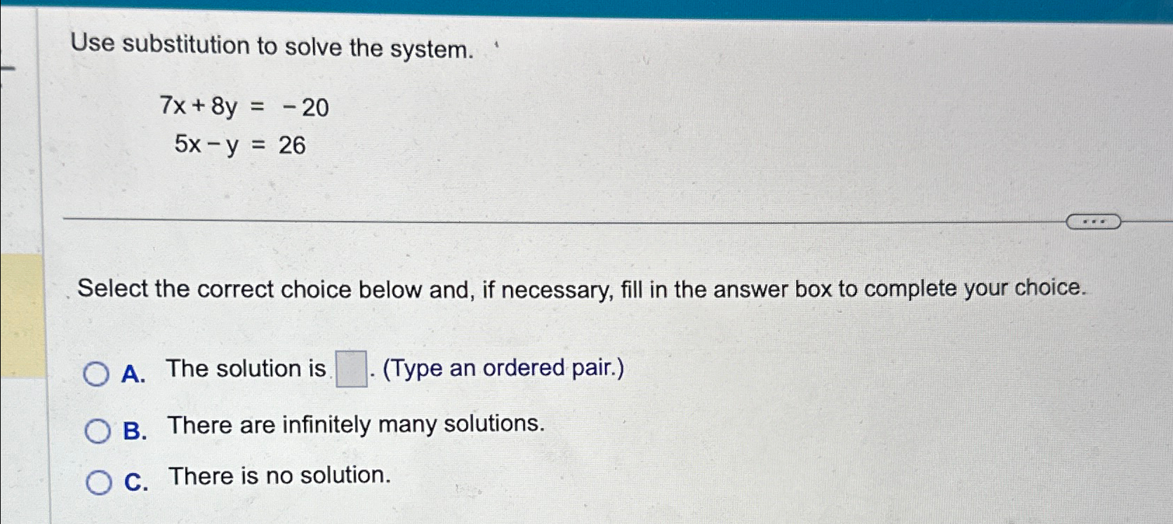 Solved Use substitution to solve the | Chegg.com