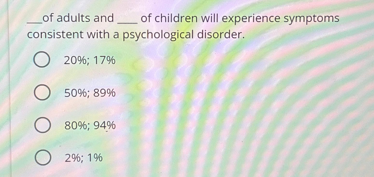Solved of adults and of children will experience symptoms | Chegg.com