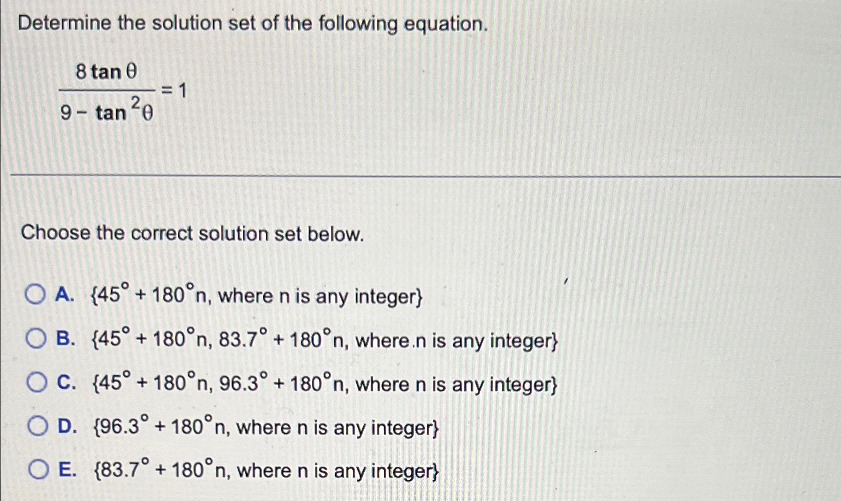Solved Determine the solution set of the following | Chegg.com